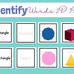 Shapes Task Cards 2D & 3D Shapes Vocabulary, Matching, Reading, Writing ...