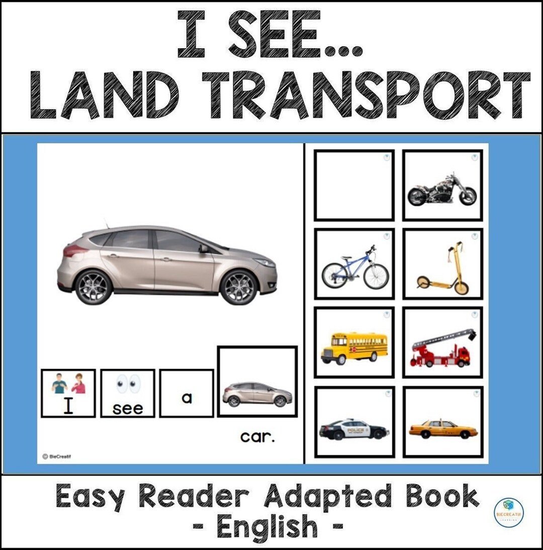 Land Transport I SEE Adapted Interactive Book | Easy Reader | Special ...