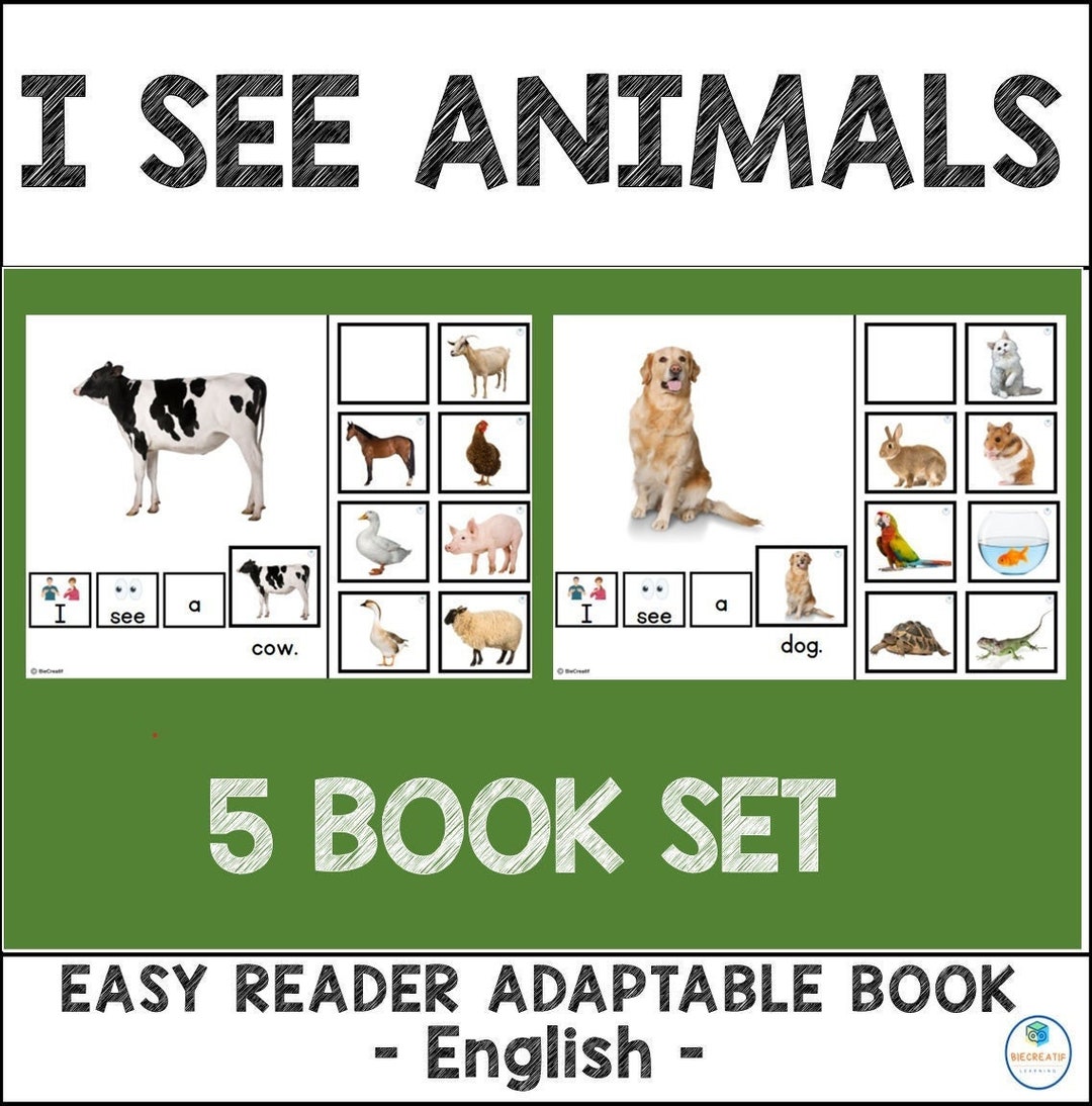 Animals I SEE.. Adapted Book Easy Reader | Special Education 5 BOOK ...