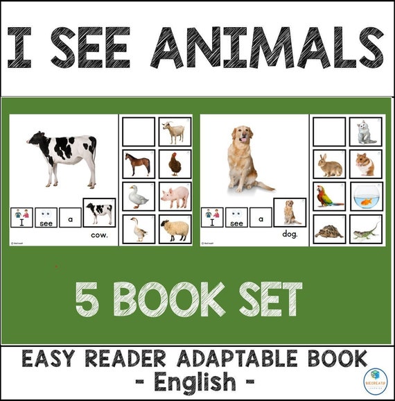 Animals I SEE.. Adapted Book Easy Reader Special Education 5 - Etsy