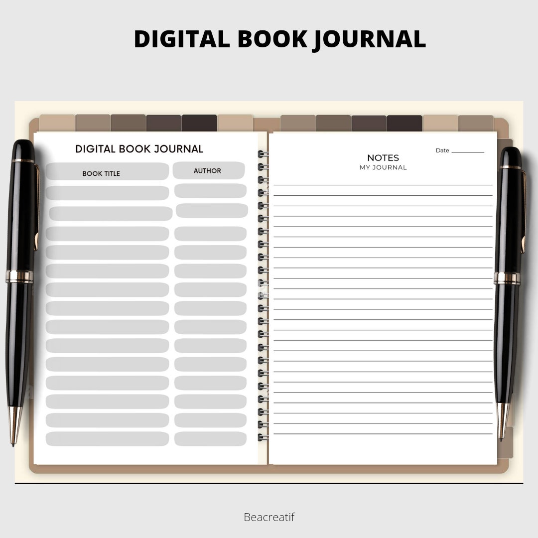 Digital Journal, Printable Digital Journal, Digital Notebook, Personal ...