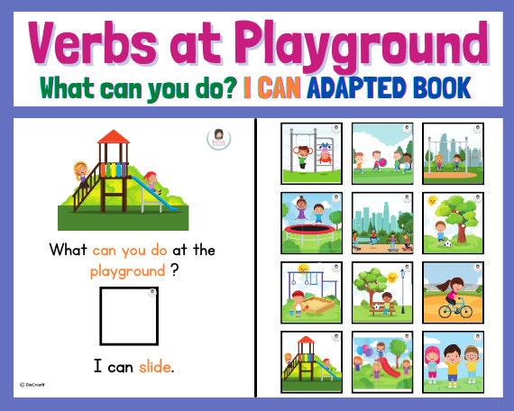 What Can You Do? Playground Verbs | I Can Action Verbs | Adapted Book ...