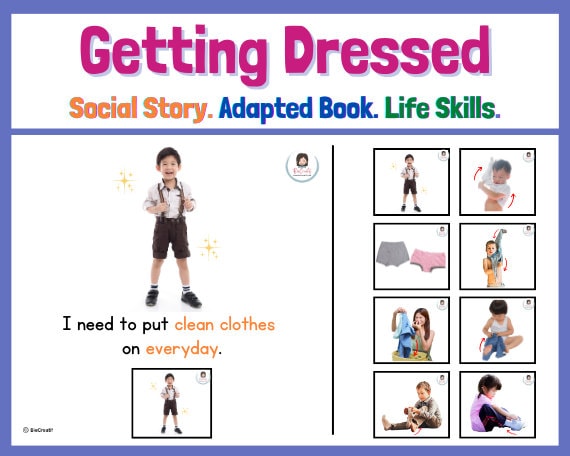 Getting Dressed Social Story | Special Education | Daily Living Skills ...