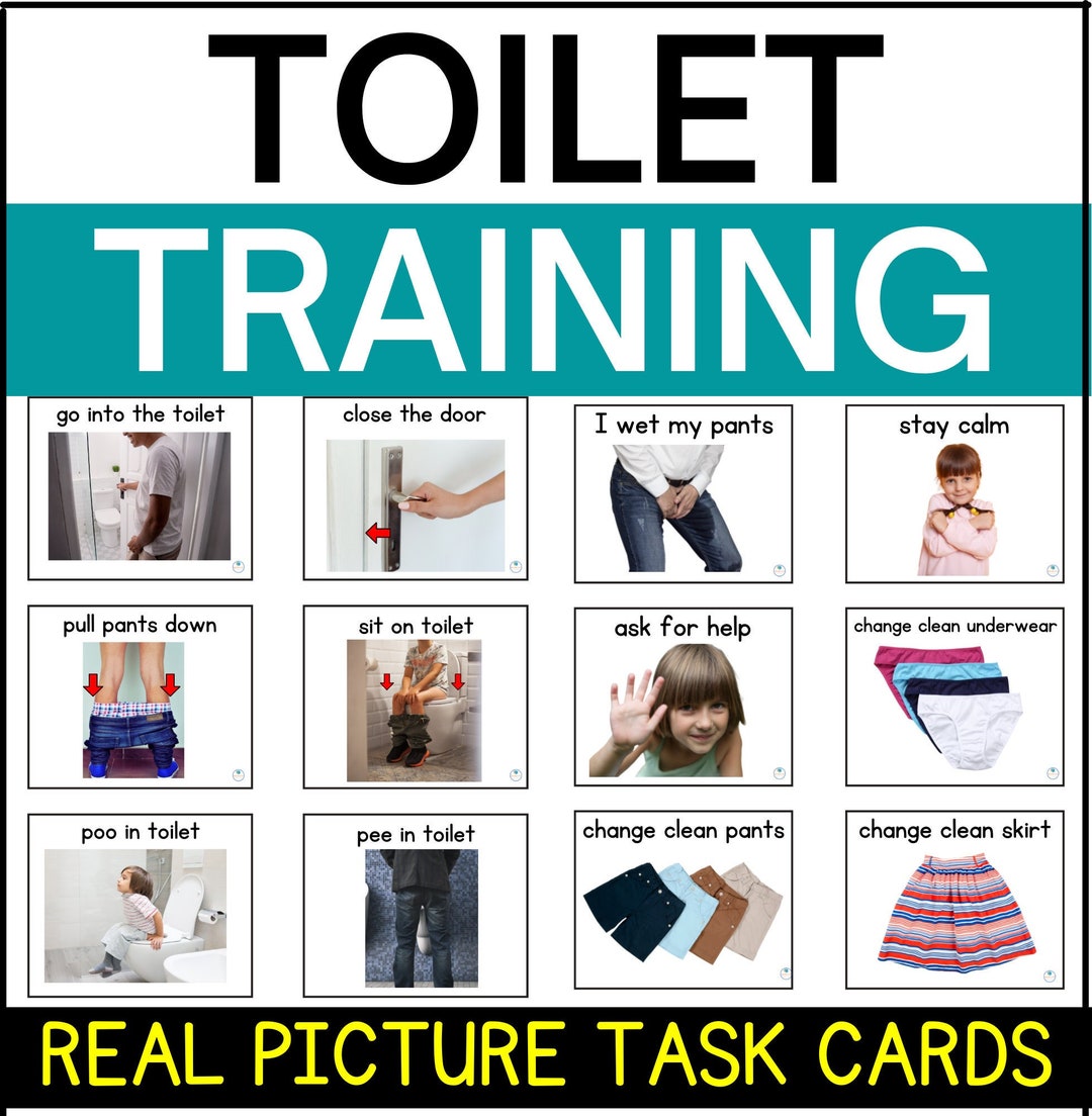 TOILET TRAINING for Autism Living Skills | Real Picture Task Cards ...