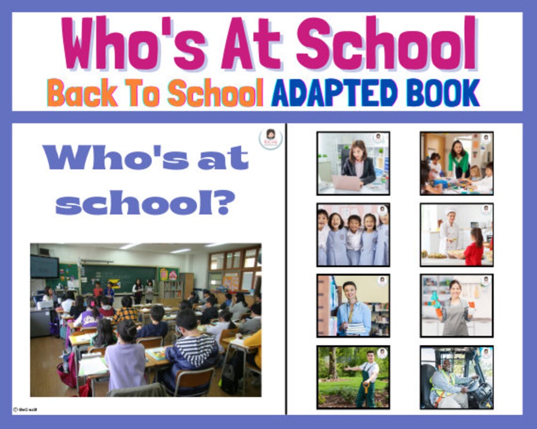 Who's at School | Back to School | Adapted Book | Special Education ...