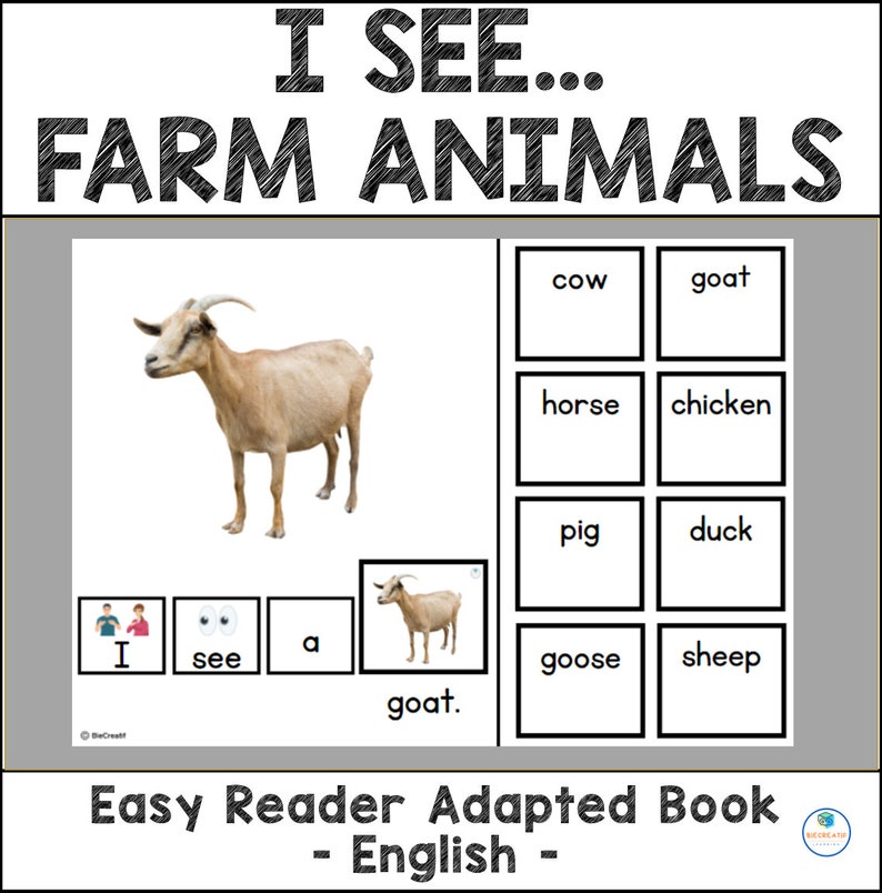 Farm Animals I SEE Adapted Interactive Book | Easy Reader | Special ...
