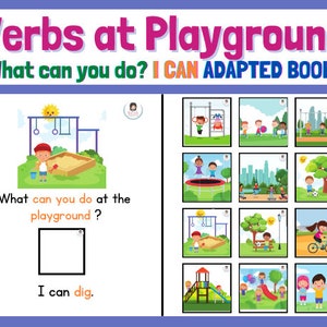 What Can You Do? Playground Verbs | I Can Action Verbs | Adapted Book ...