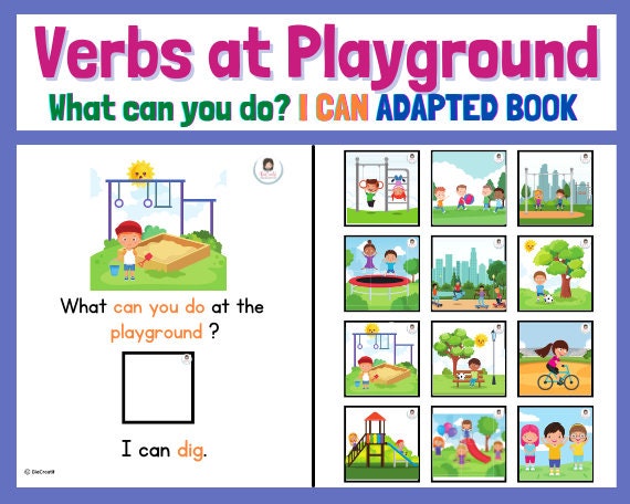 What Can You Do? Playground Verbs | I Can Action Verbs | Adapted Book ...