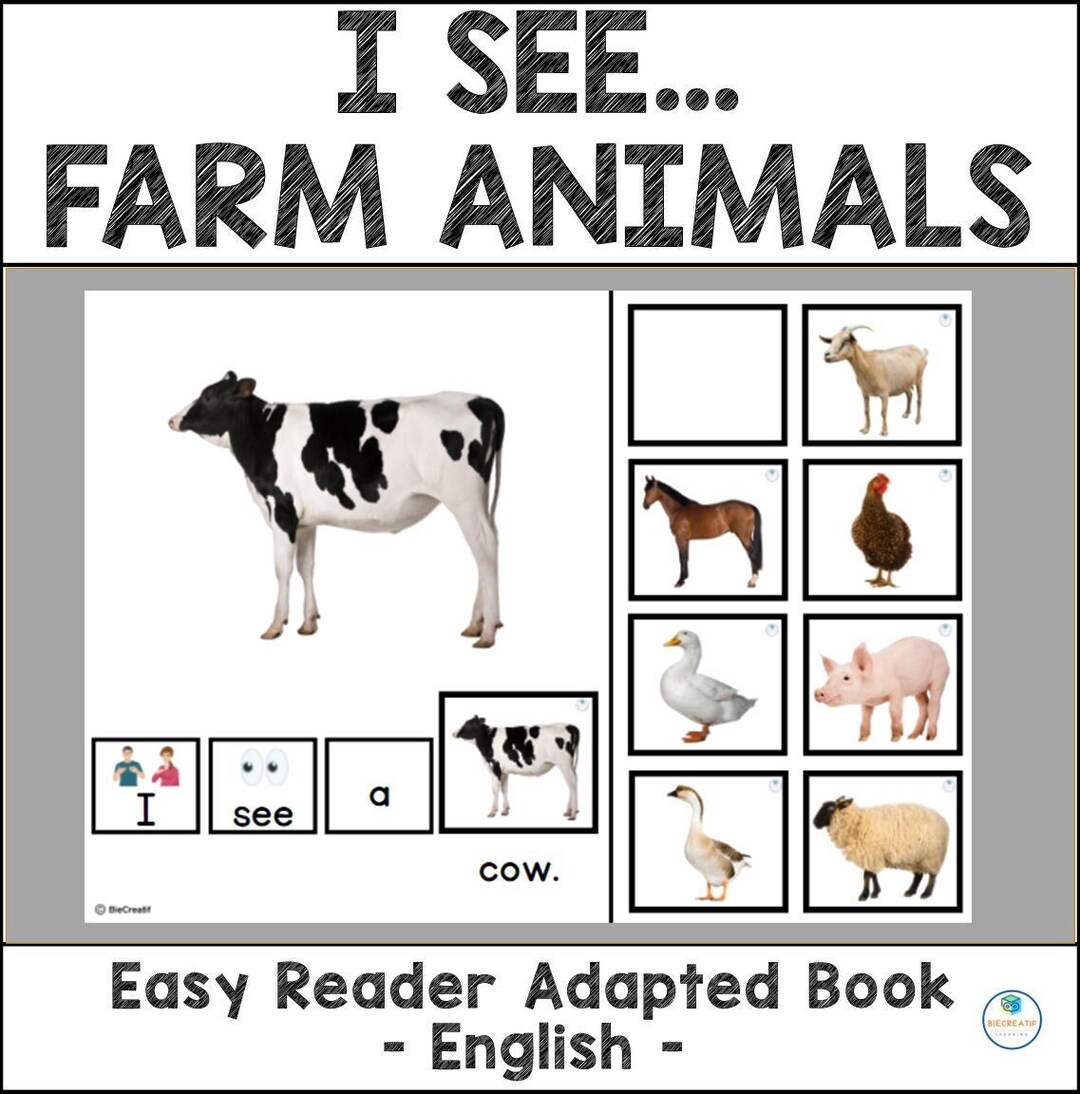 Farm Animals I SEE Adapted Interactive Book | Easy Reader | Special ...