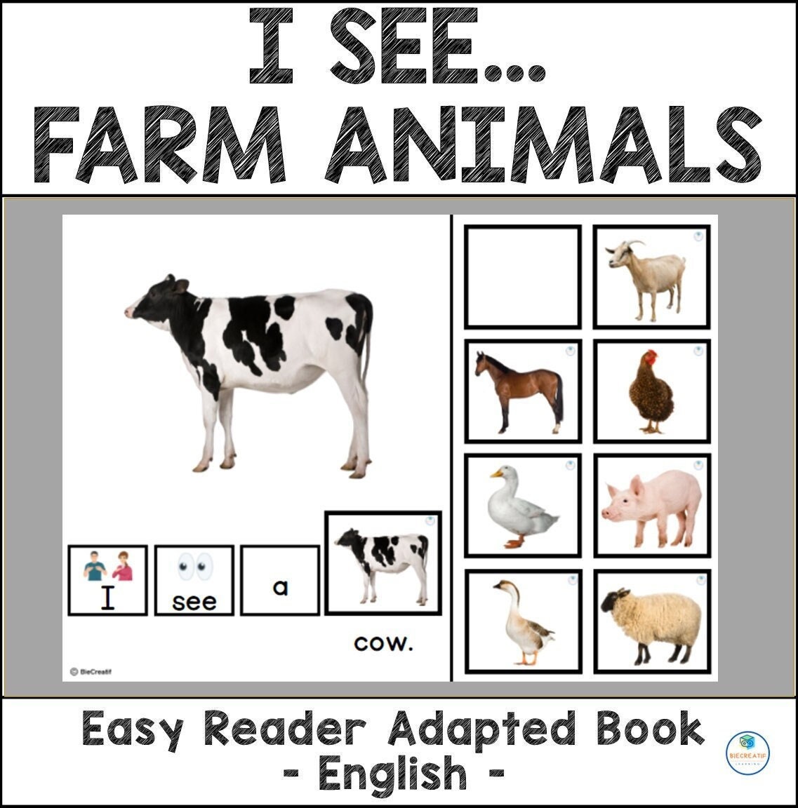 Farm Animals I SEE Adapted Interactive Book | Easy Reader | Special ...
