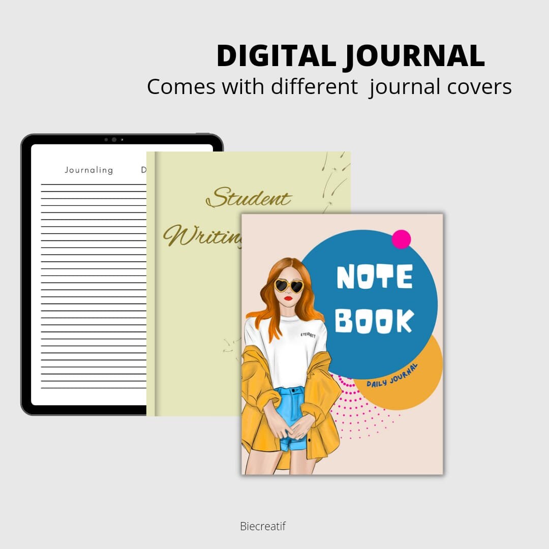 Digital Writing Journal, Printable Writing Journal, Journal 2022, 60 ...