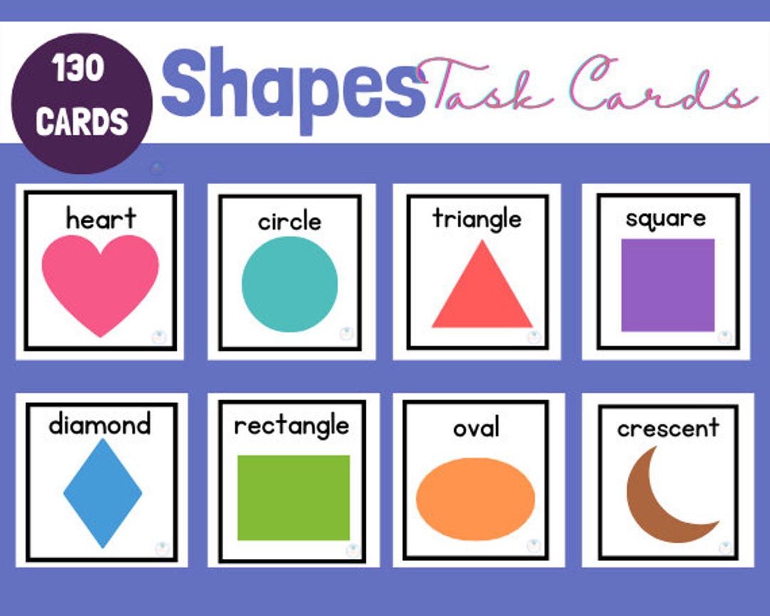Shapes Task Cards 2D & 3D Shapes Vocabulary, Matching, Reading, Writing ...