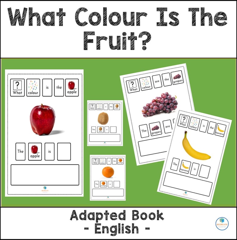 Fruit Colour Adapted Book Special Education SLP Autism - Etsy