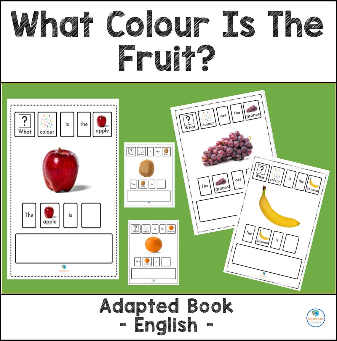 Fruit Colour Adapted Book Special Education, SLP, Autism - Etsy