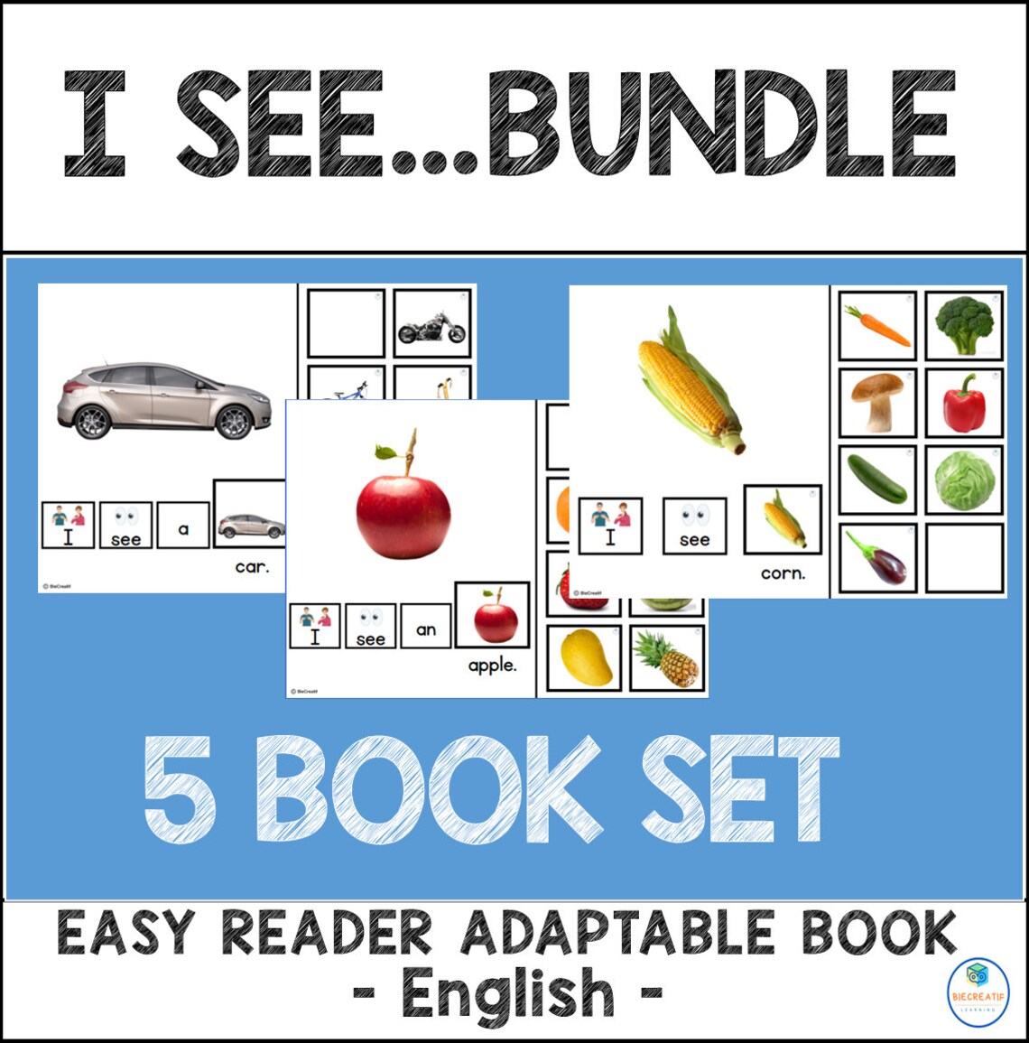 I SEE.. Adapted Interactive Book| Easy Reader | Special Education 5 ...