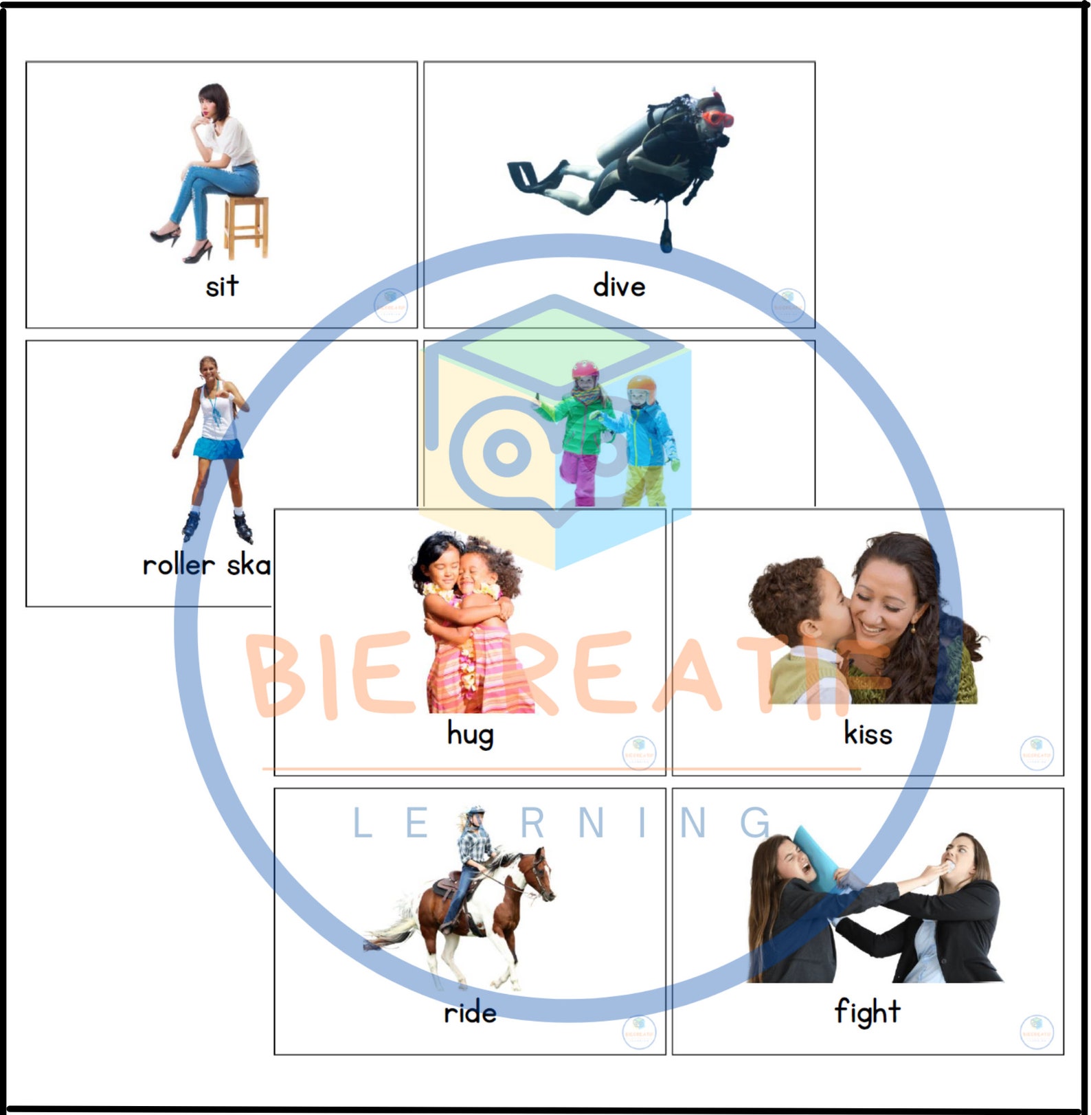 Action Verbs Picture Cards for Speech Therapy - Etsy