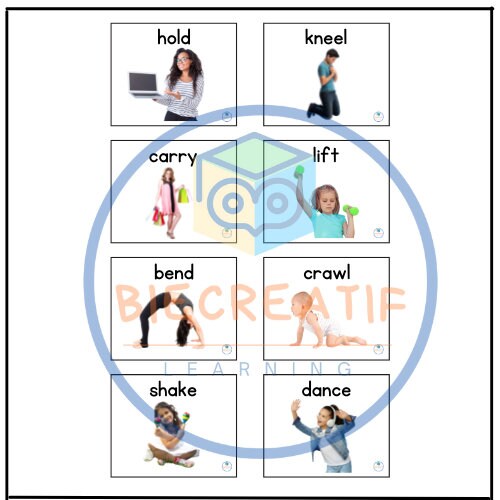 ESL Flashcards Action Verbs Movements Photo Picture Cards ELL SPED - Etsy