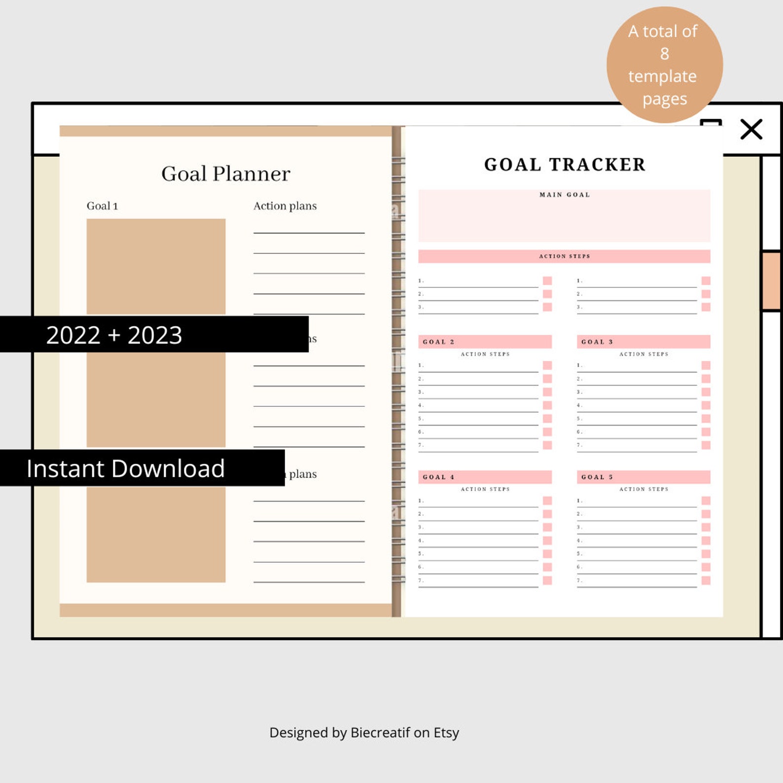 Goals Tracker, Goal Planner, Goal Checklist, Digital Goal Planner ...