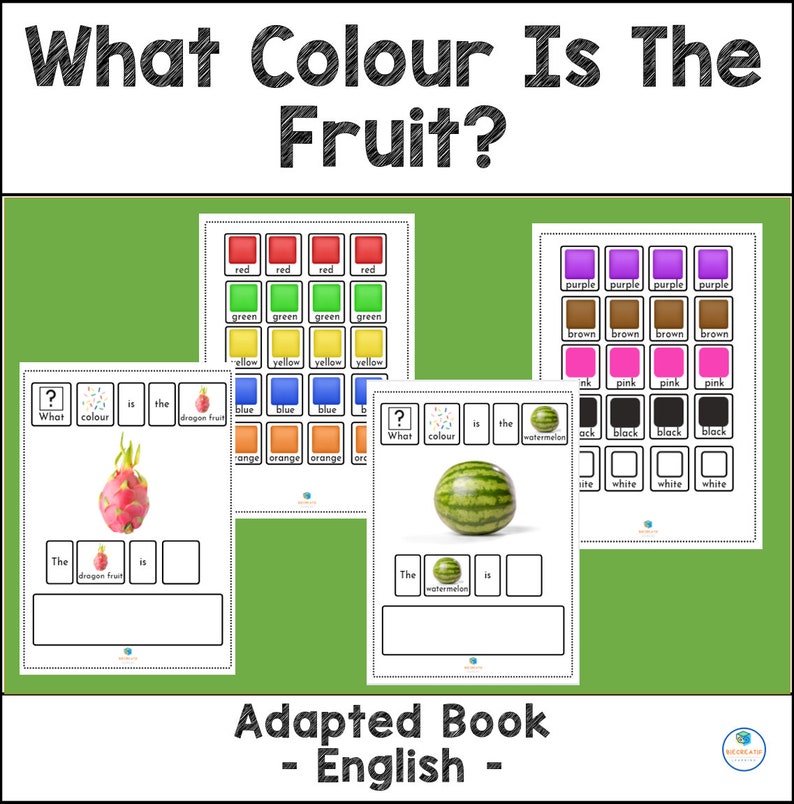 Fruit Colour Adapted Book Special Education, SLP, Autism - Etsy