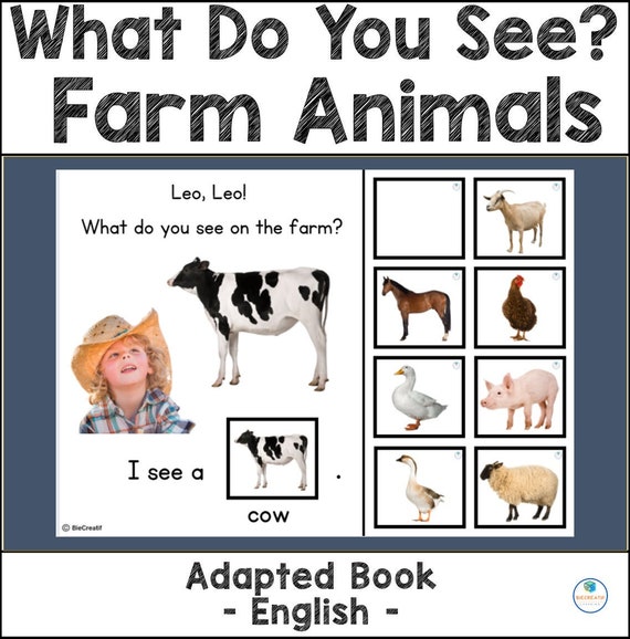 Farm Animals What Do You See Adapted Book Special Education - Etsy
