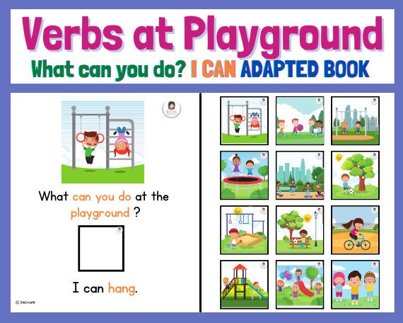What Can You Do? Playground Verbs | I Can Action Verbs | Adapted Book ...