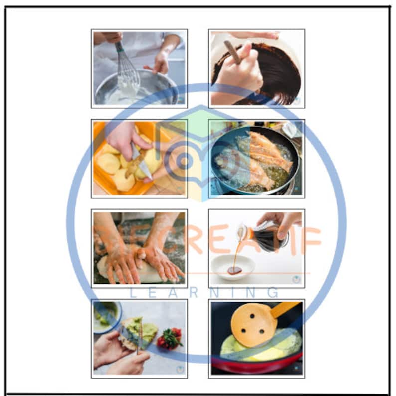 ESL Flashcards Action Verbs Cooking Photo Picture Cards ELL SPED - Etsy