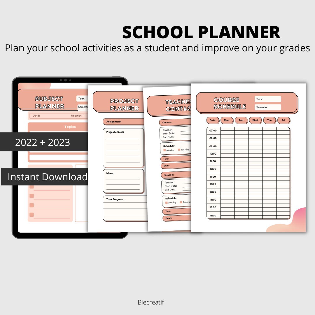 Student Planner, Study Planner, Classroom Planner, Classroom Schedule ...