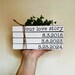 Stamped Stacked Books, Love Story Bookstack, Love Story Gift, Farmhouse ...