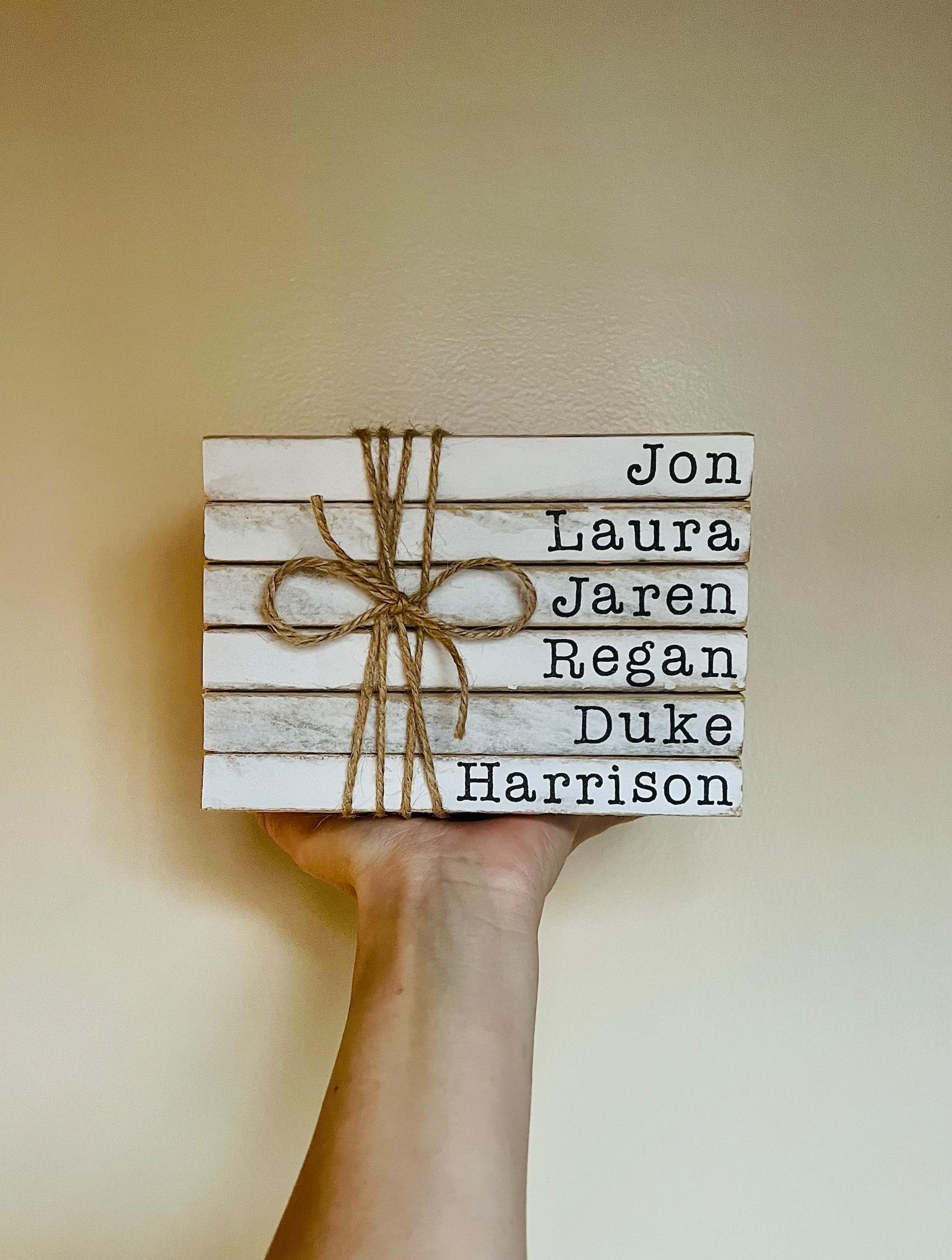 Name Stamped Books, Name Stacked Books, Family Names Stamped Books, Pet ...