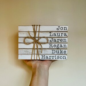 Name Stamped Books, Name Stacked Books, Family Names Stamped Books, Pet ...