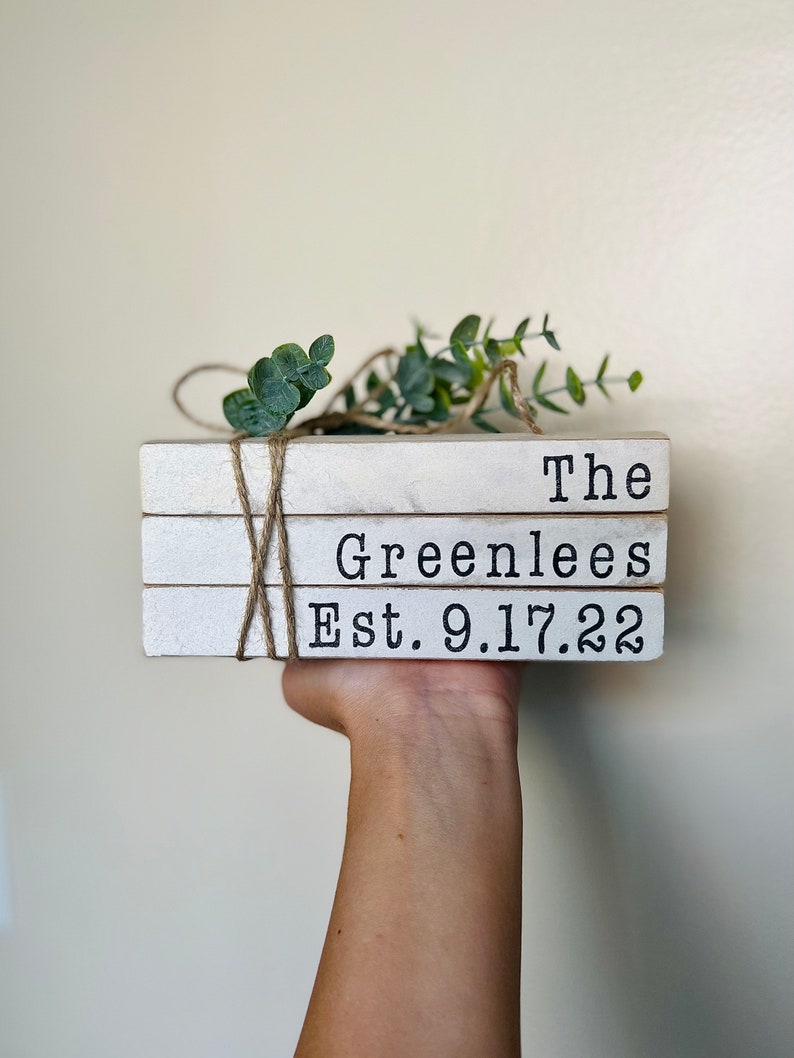 Established Date Books Last Name Stamped Books Wedding Gift - Etsy