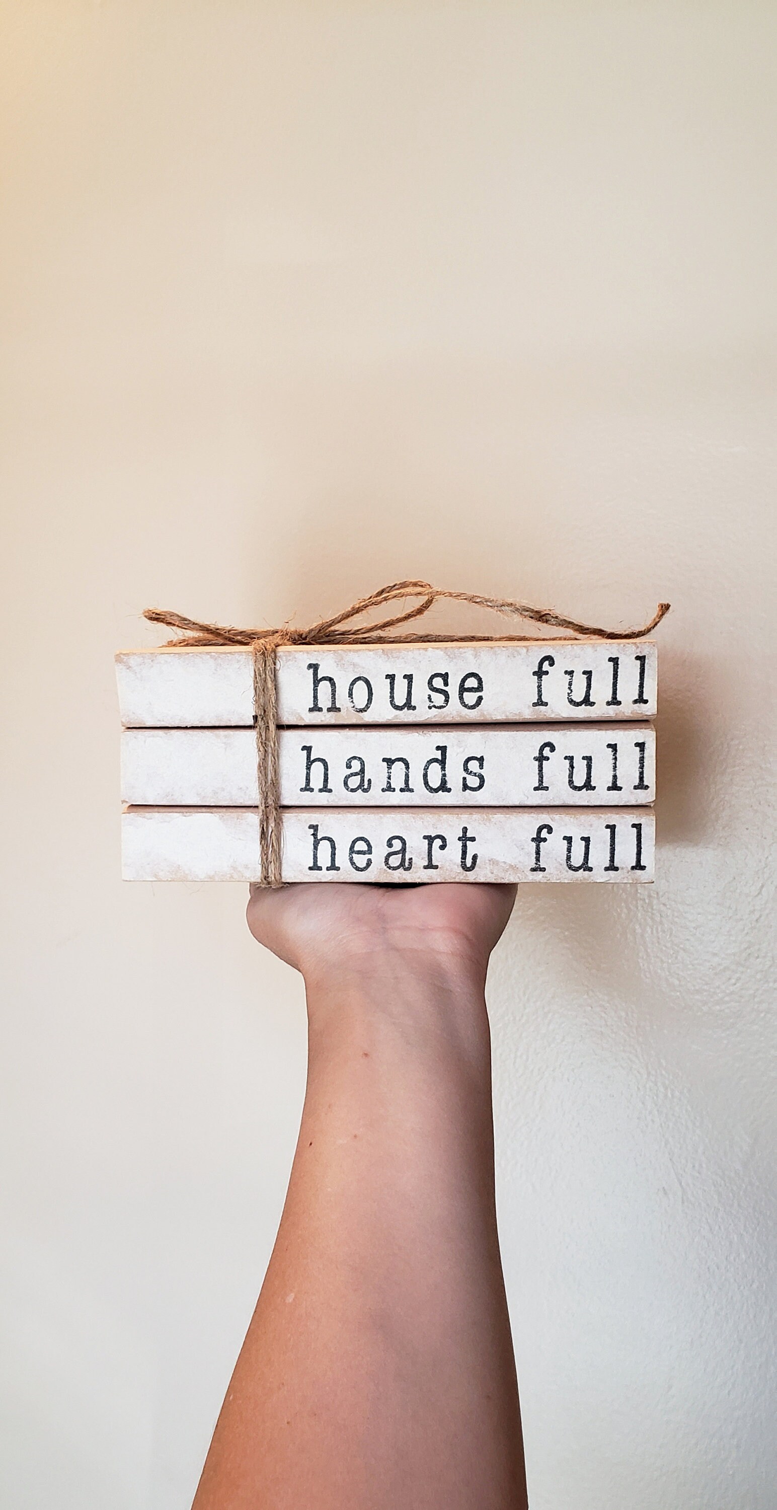 House full hands full heart full book stack farmhouse stamped | Etsy