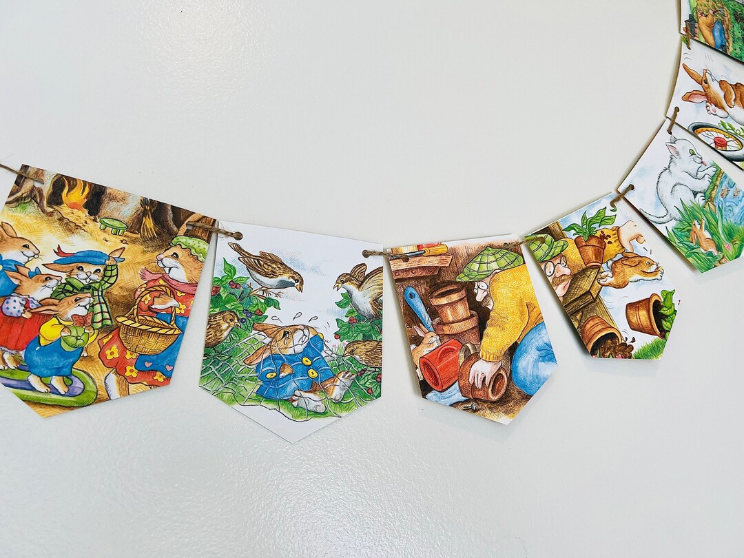 Peter Rabbit Book Bunting, Peter Rabbit Banner, Peter Rabbit Book ...