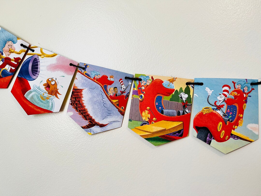 The Cat in the Hat Book Banner, the Cat in the Hat Party Decor, the Cat ...