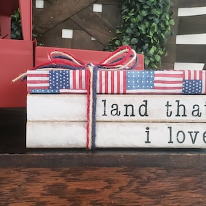 Patriotic Stamped Books, Patriotic Stacked Books, Patriotic Book Stack ...
