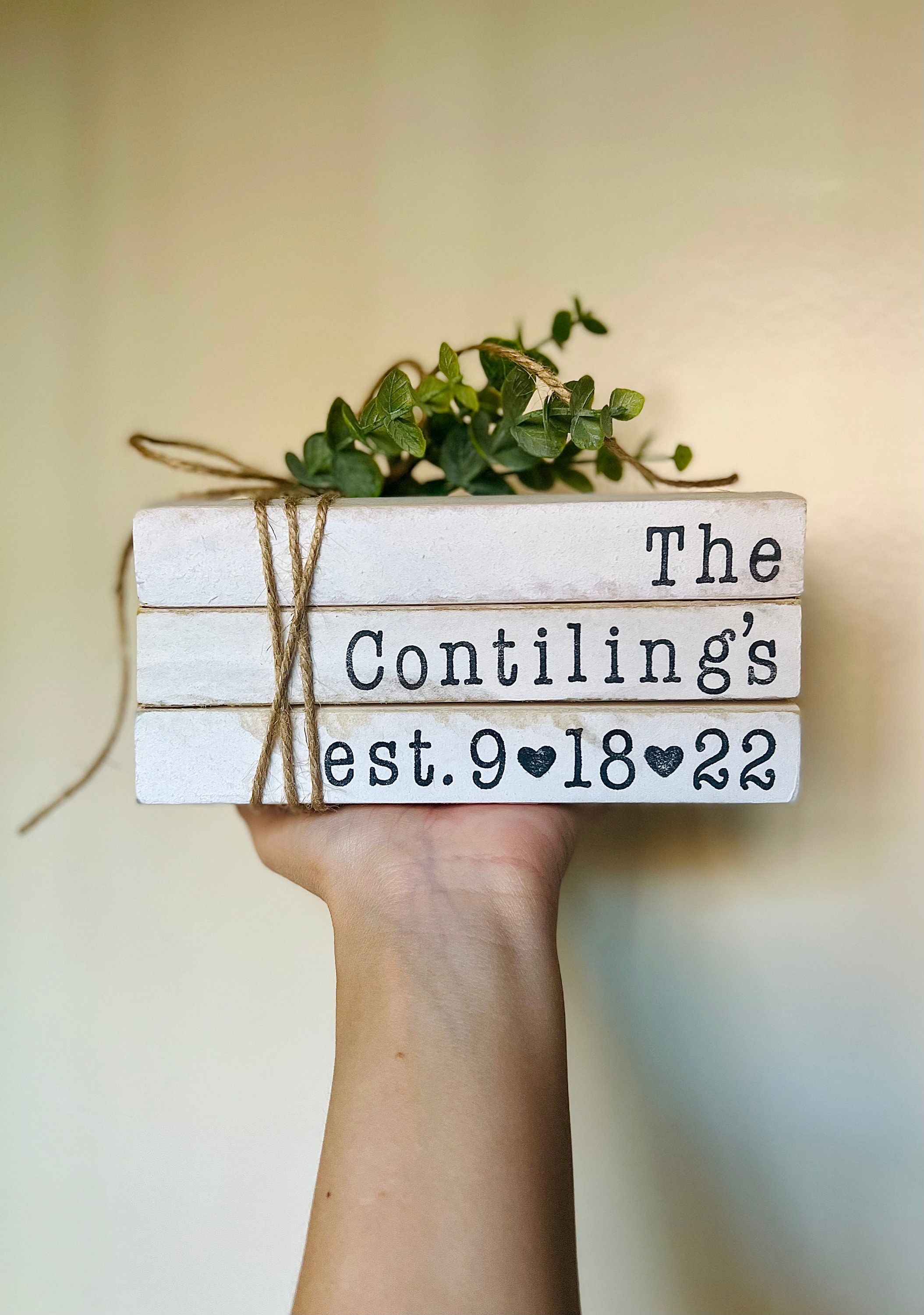 Established Date Books Last Name Stamped Books Wedding Gift - Etsy