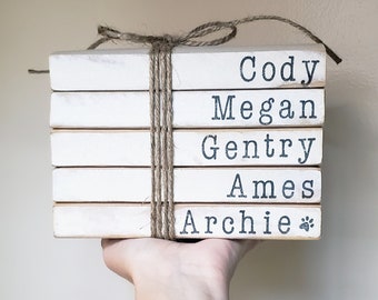 Stamped Book Stack | Etsy