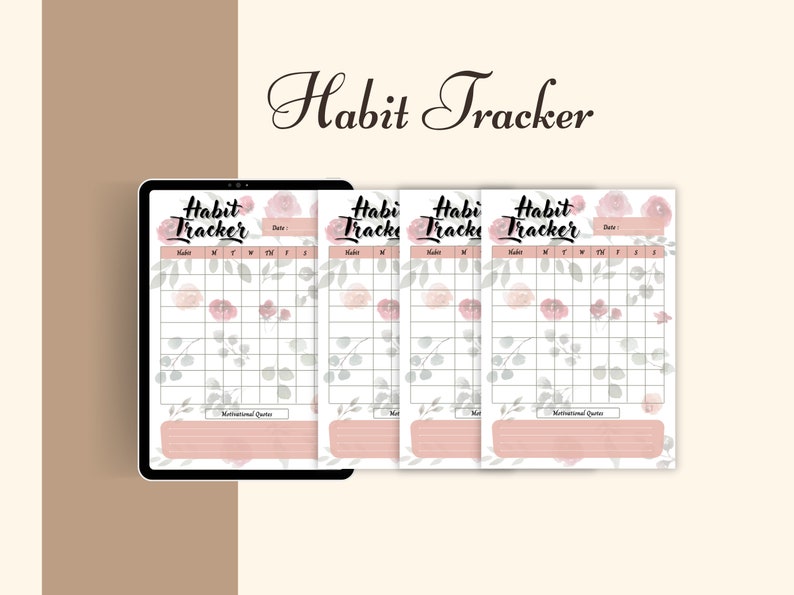 Habit Tracker Printable Habit Tracker Template Daily Habit Log Goal Setting Tracker Personal ...