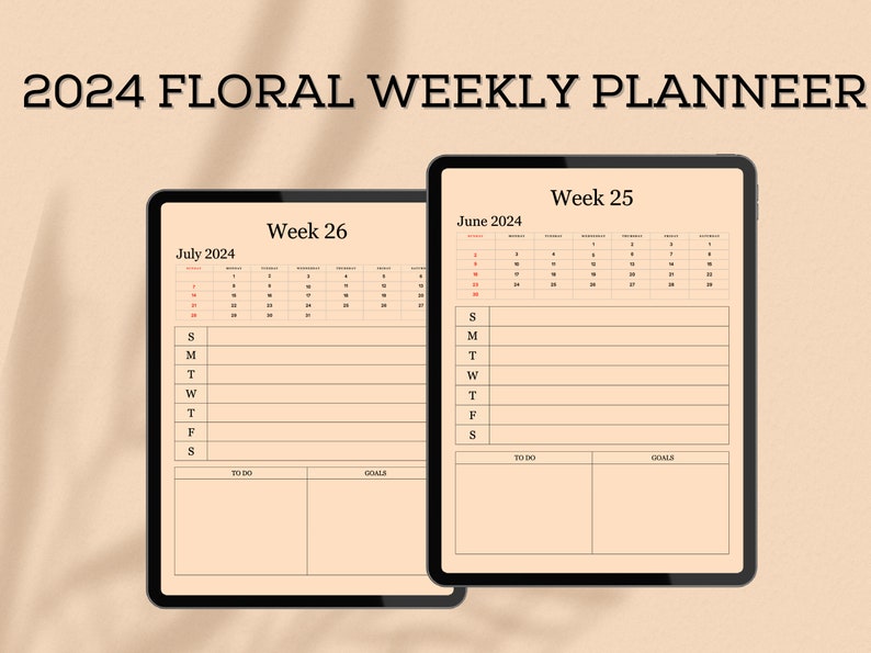 2024 Lined Weekly Planner Printable, 2024 Weekly Planner Template ...