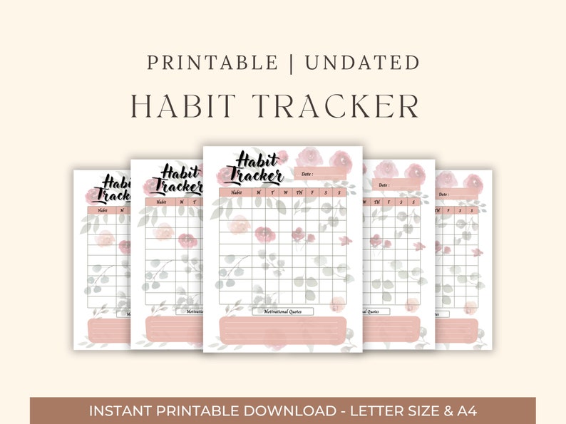 Habit Tracker | Printable Habit Tracker Template | Daily Habit Log ...