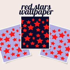 Red Stars Wallpaper | Premium Digital Download | Starry Night Wall Art ...
