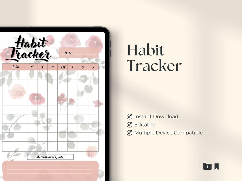 Habit Tracker | Printable Habit Tracker Template | Daily Habit Log ...
