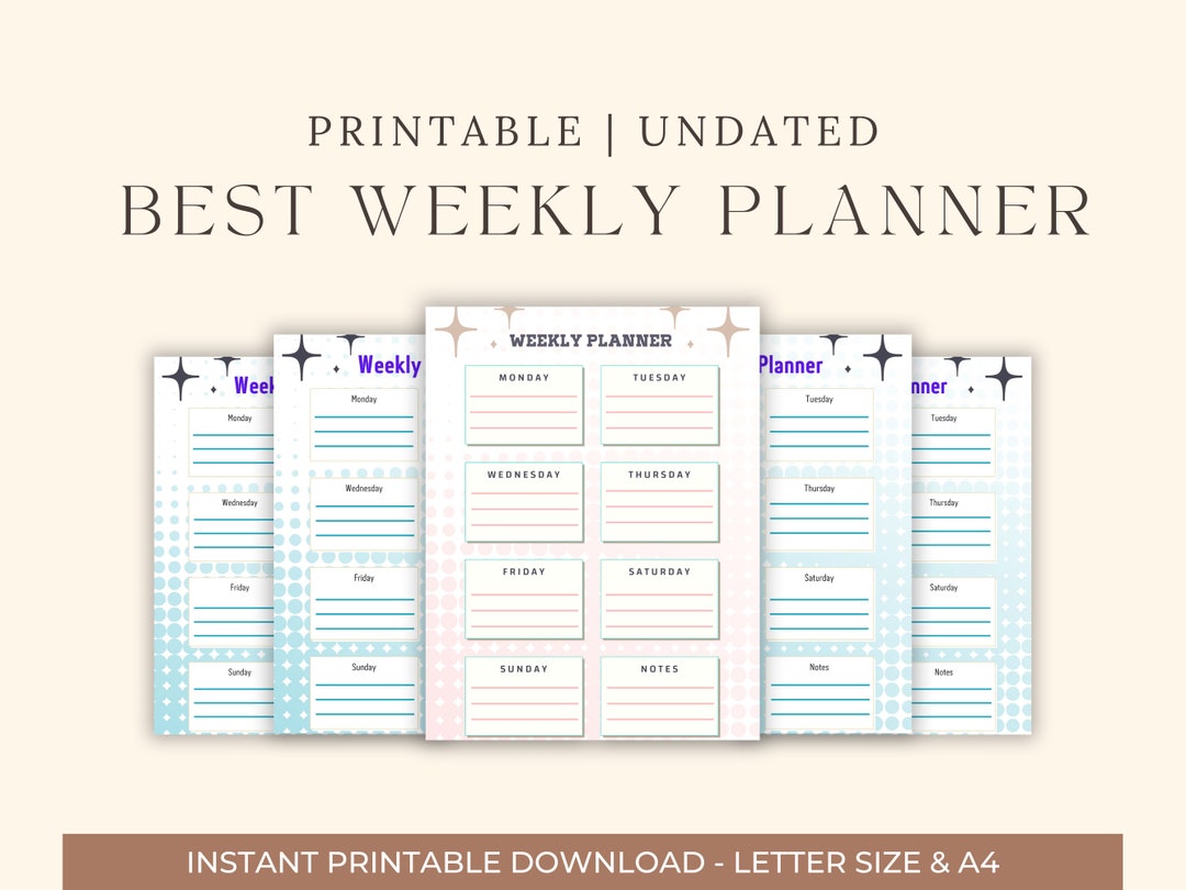 Best Weekly Planner | Printable Weekly Planner Template | Personal ...