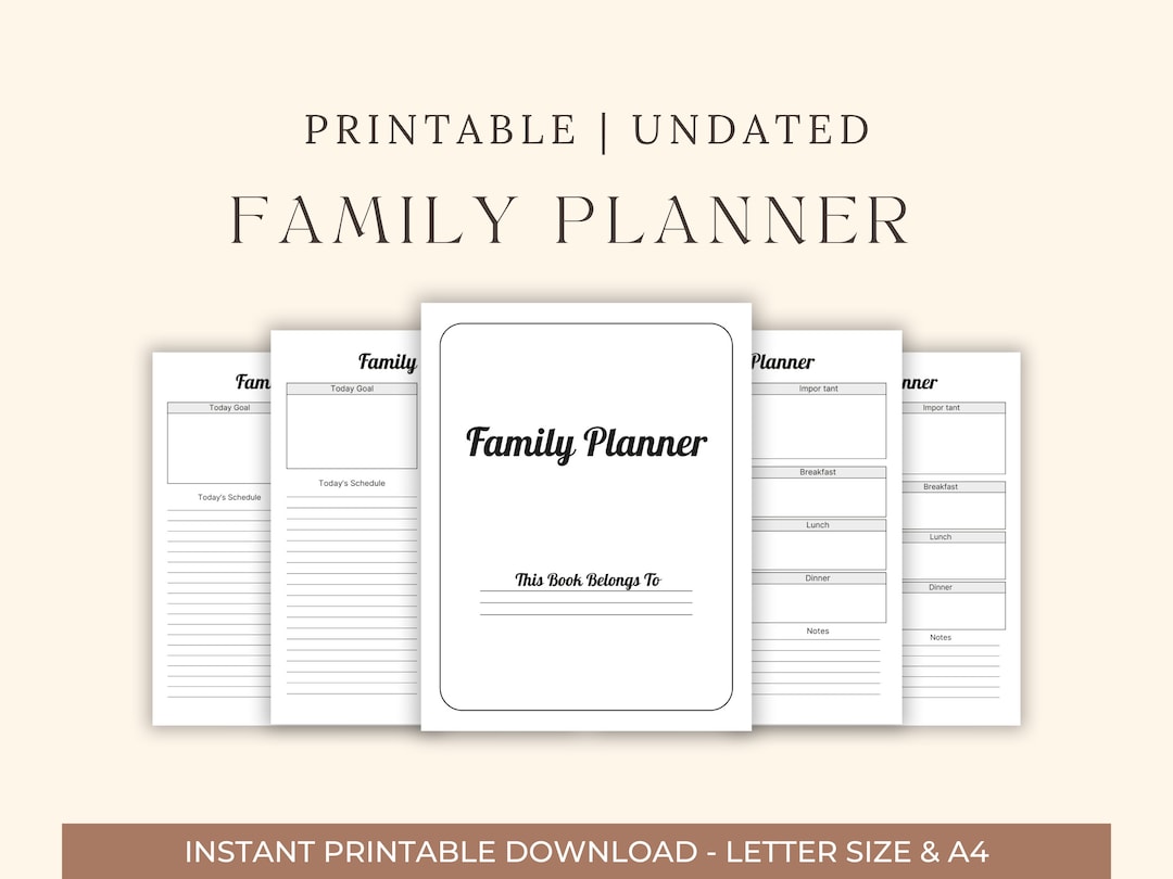Family Planner | Printable Family Organizer | Weekly and Monthly ...