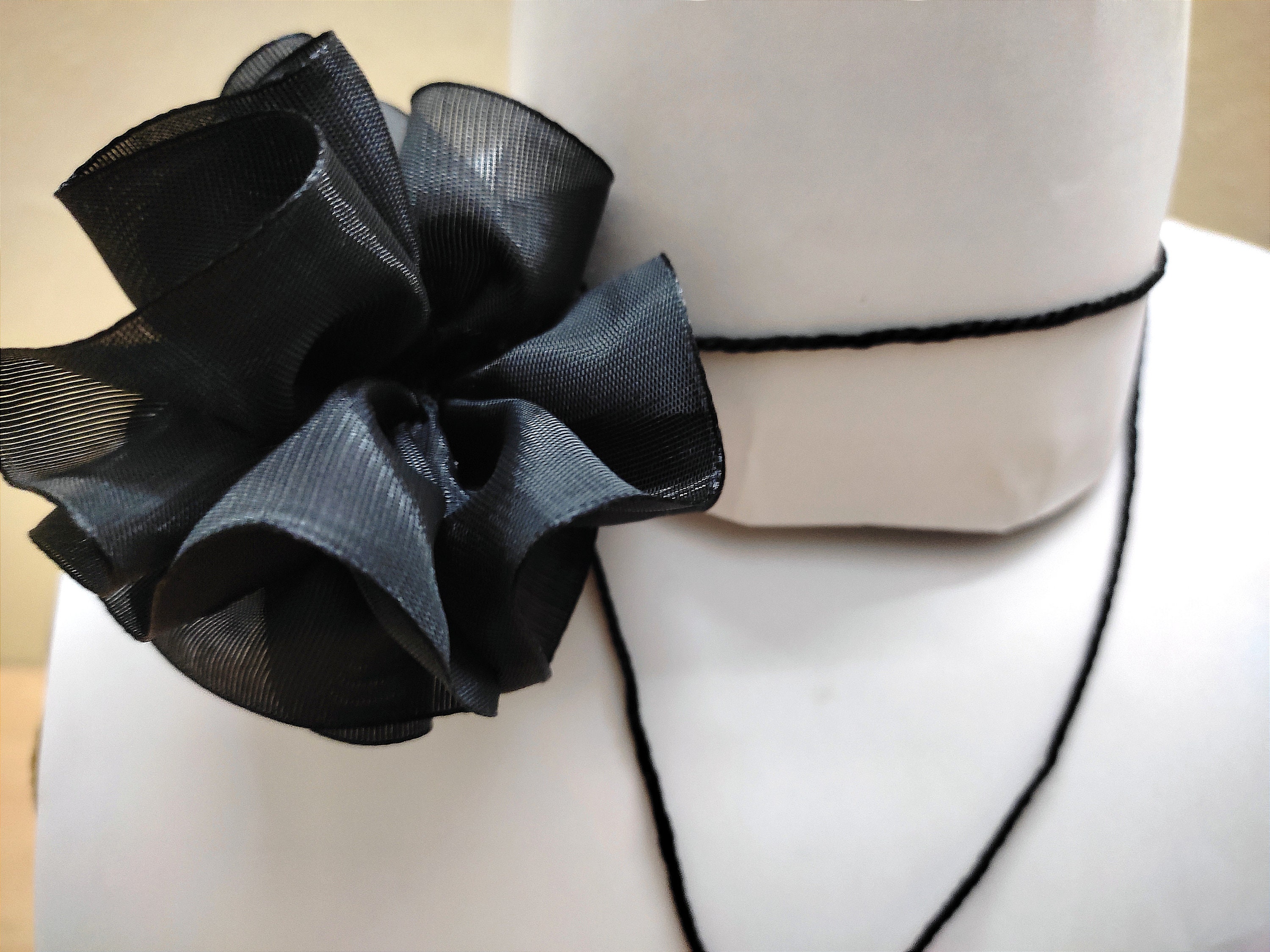 Summer Blue Flower Choker Large Flower Choker Vintage Choker Flower ...