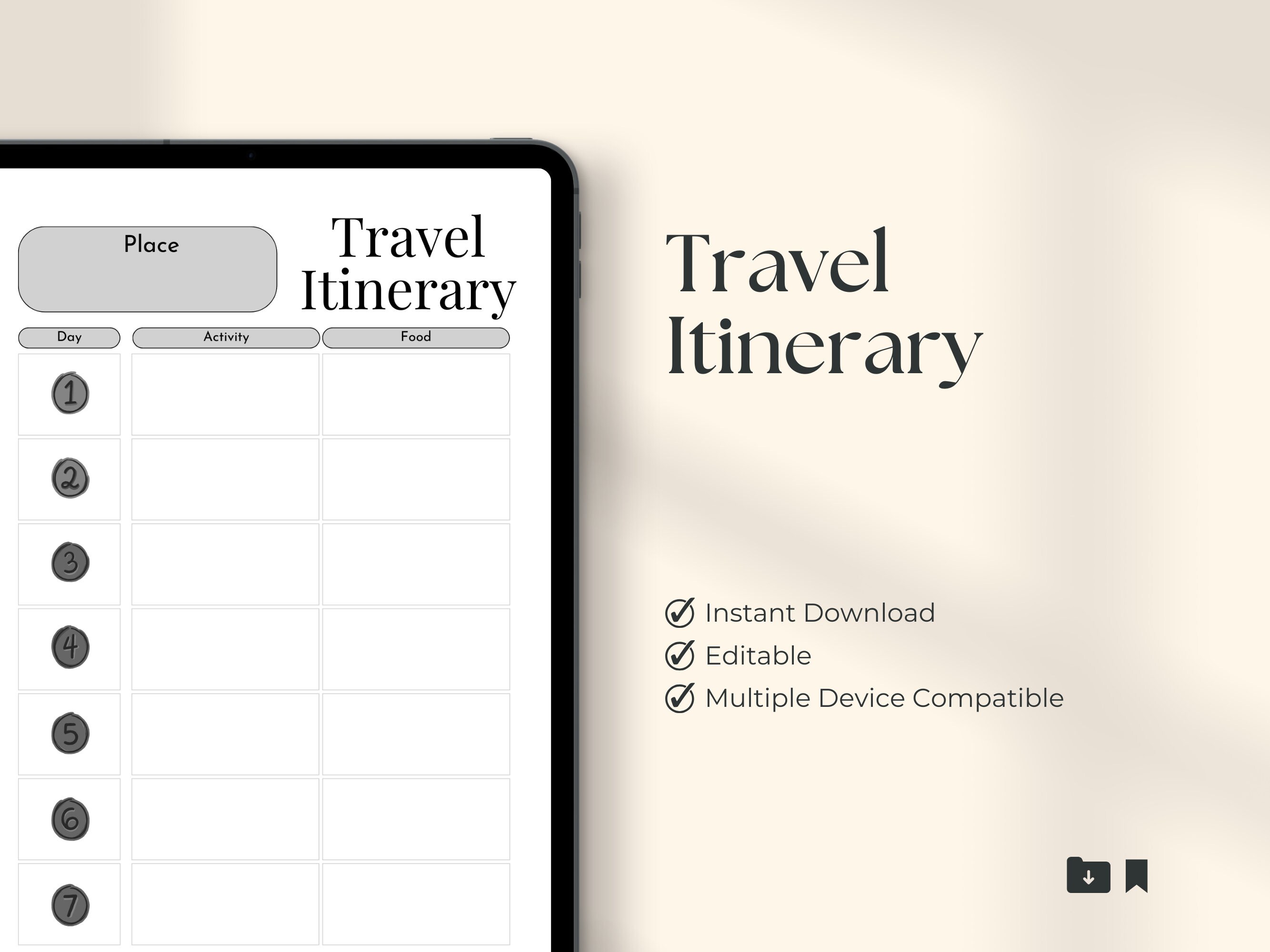 Travel Itinerary Template | Printable Travel Planner | Vacation ...
