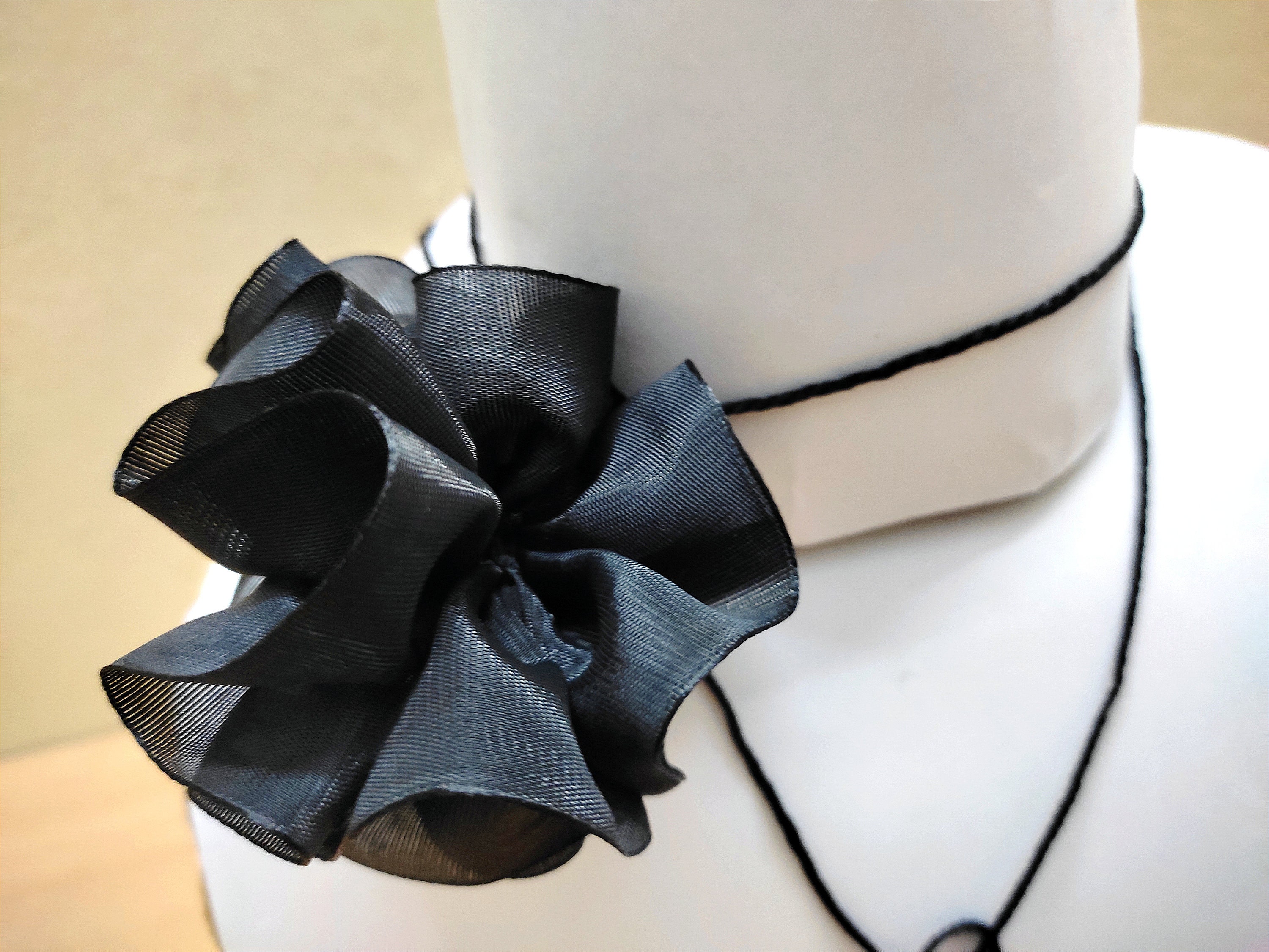 Summer Blue Flower Choker Large Flower Choker Vintage Choker Flower ...