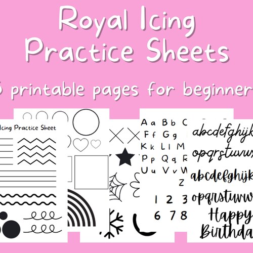 Royal Icing Beginner Piping Guide Practice Sheet Template - Etsy