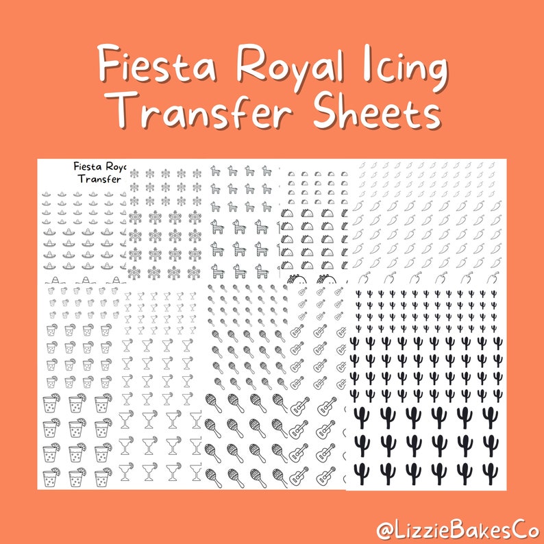 Fiesta Royal Icing Transfer Sheets Set of 10 Printable - Etsy