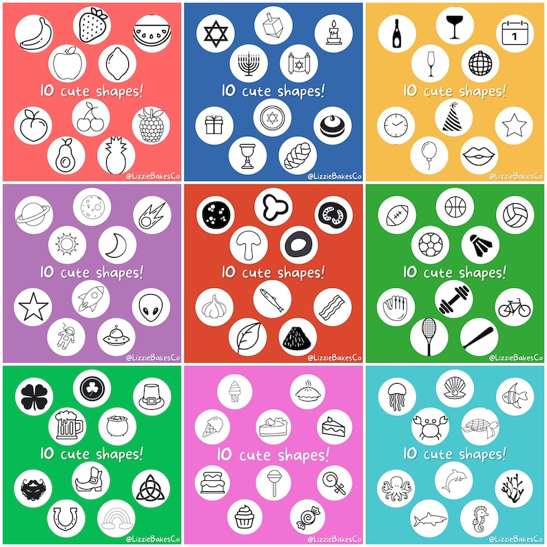 Ultimate Royal Icing Transfer Sheet Bundle Set of 10 - Etsy